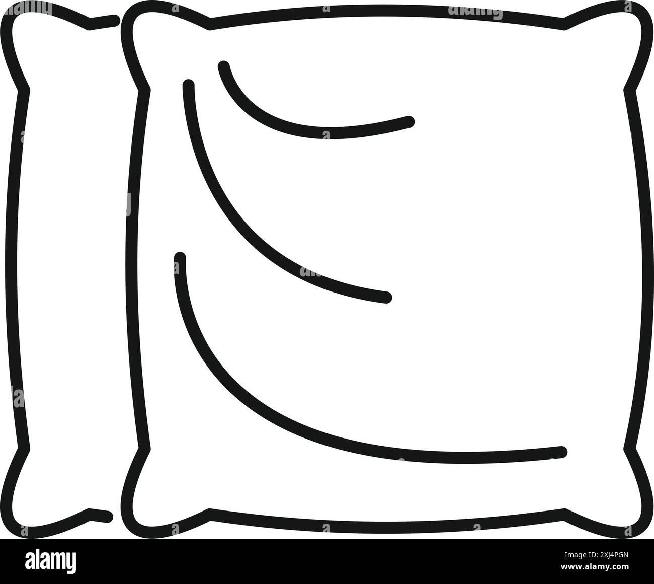 Simple line drawing of a soft pillow, perfect for representing concepts ...