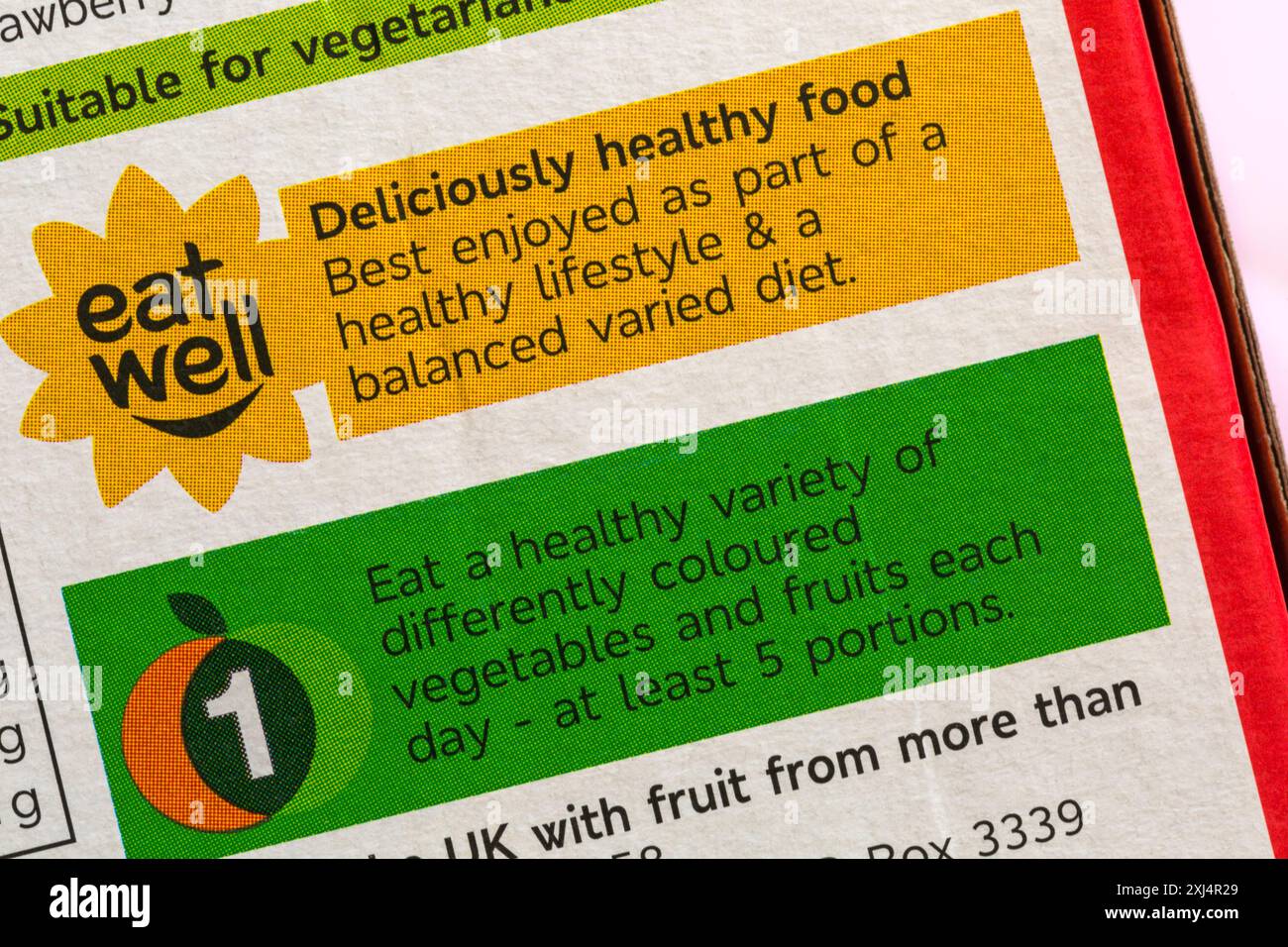 eat well deliciously healthy food information on box of Strawberry ...