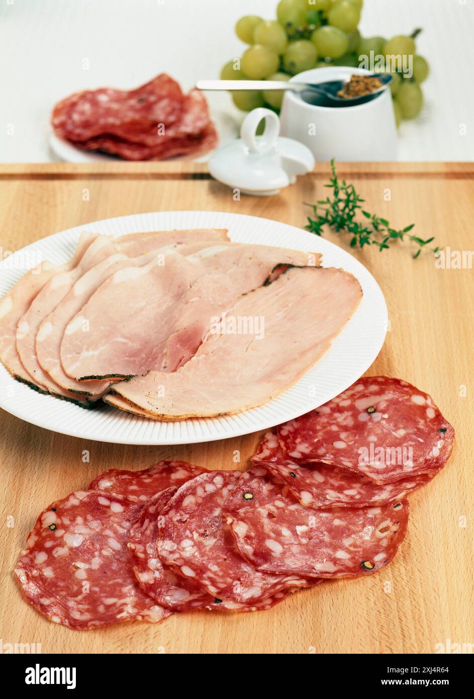 Cooked ham and Rosette Stock Photo - Alamy