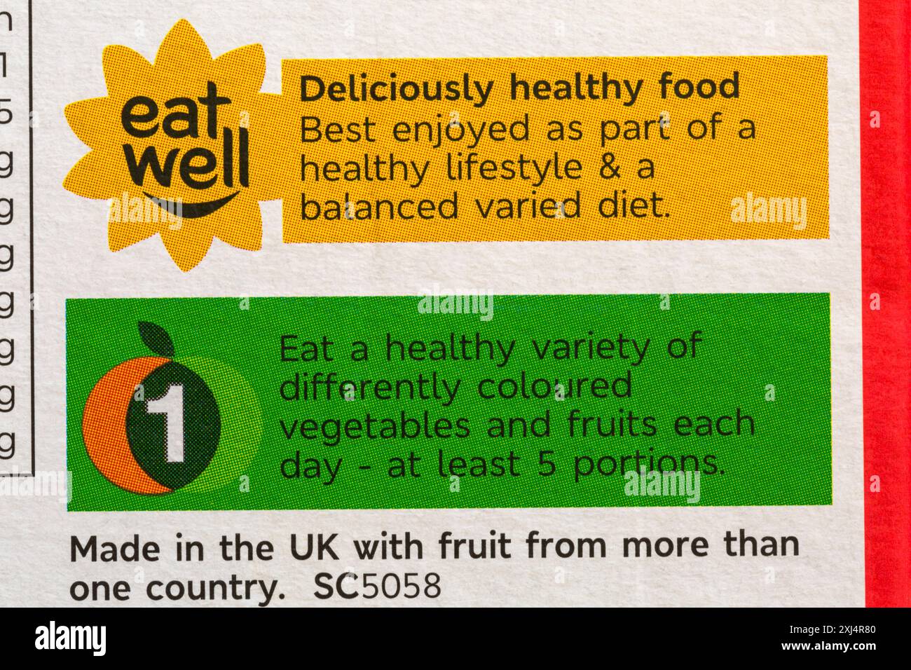 eat well deliciously healthy food information on box of Strawberry ...