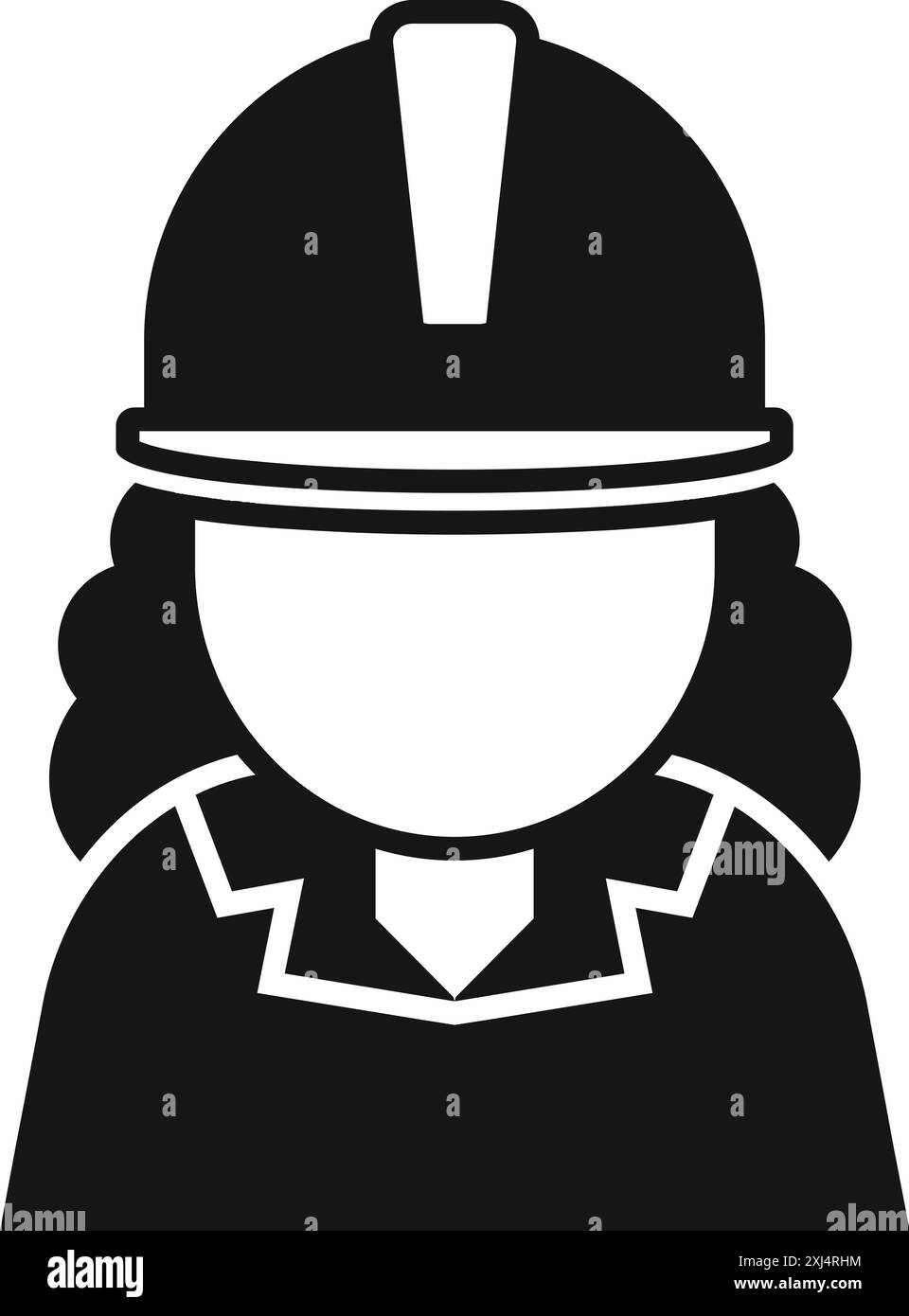 Simple icon of a female construction worker wearing a hard hat Stock ...