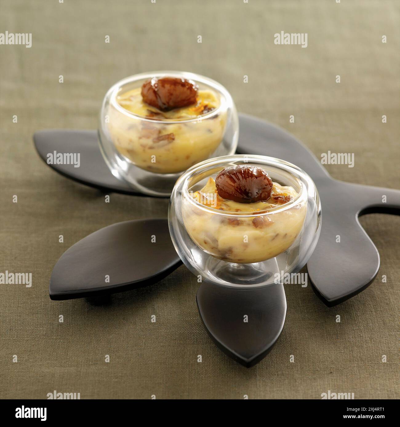 Chestnut cream dessert Stock Photo - Alamy