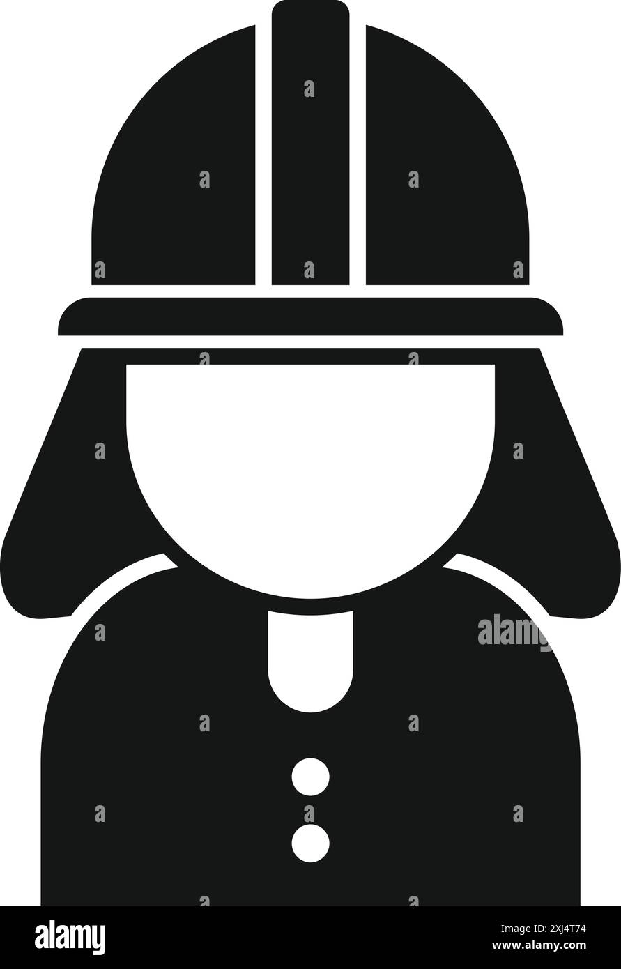Simple icon of a fireman wearing a professional safety helmet Stock ...