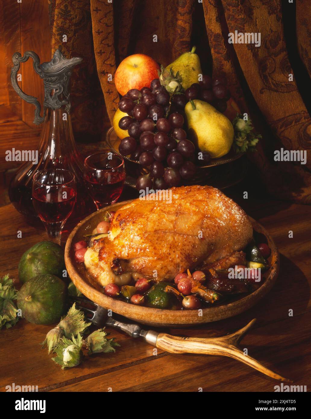 Roast duck with cherries Stock Photo - Alamy