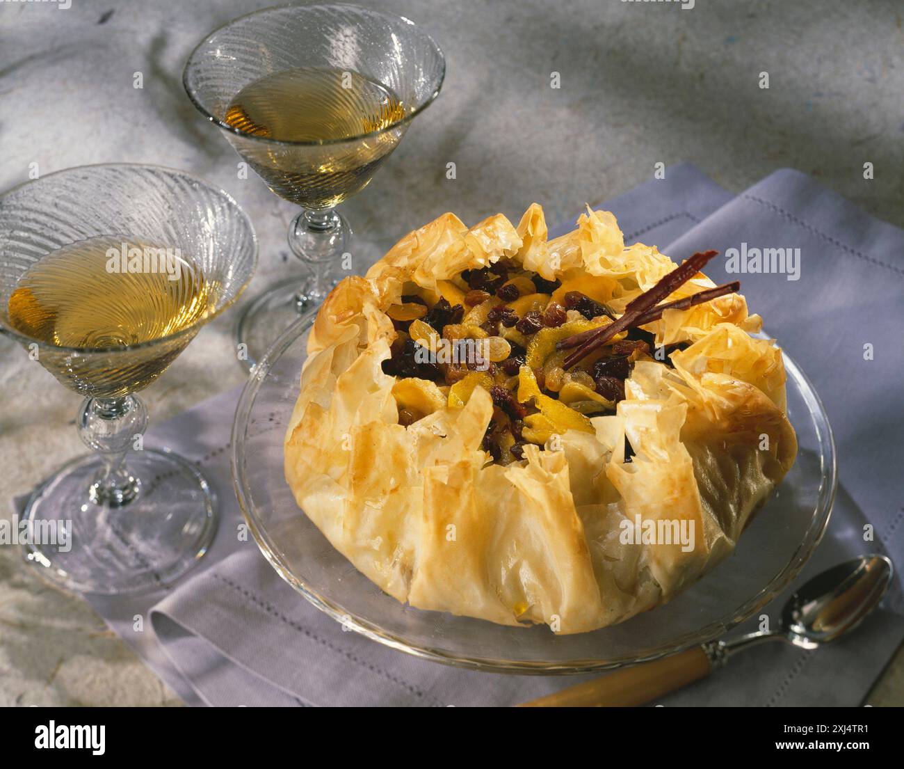 Dried fruit filo pastry cake Stock Photo - Alamy