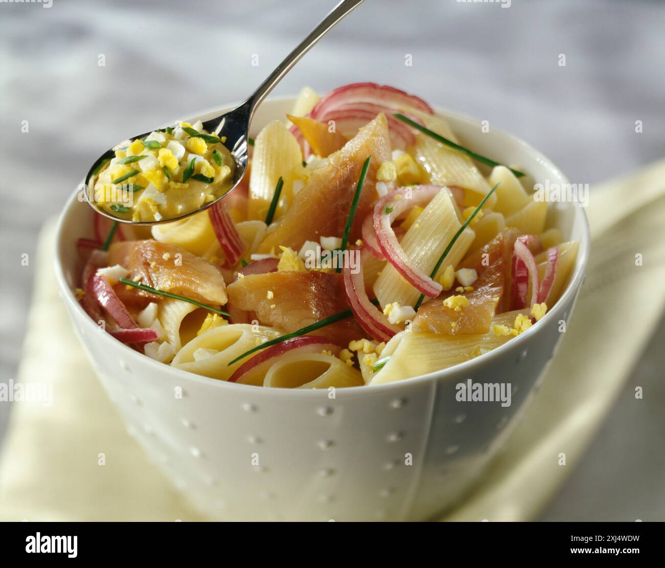 Penne and fish salad Stock Photo - Alamy
