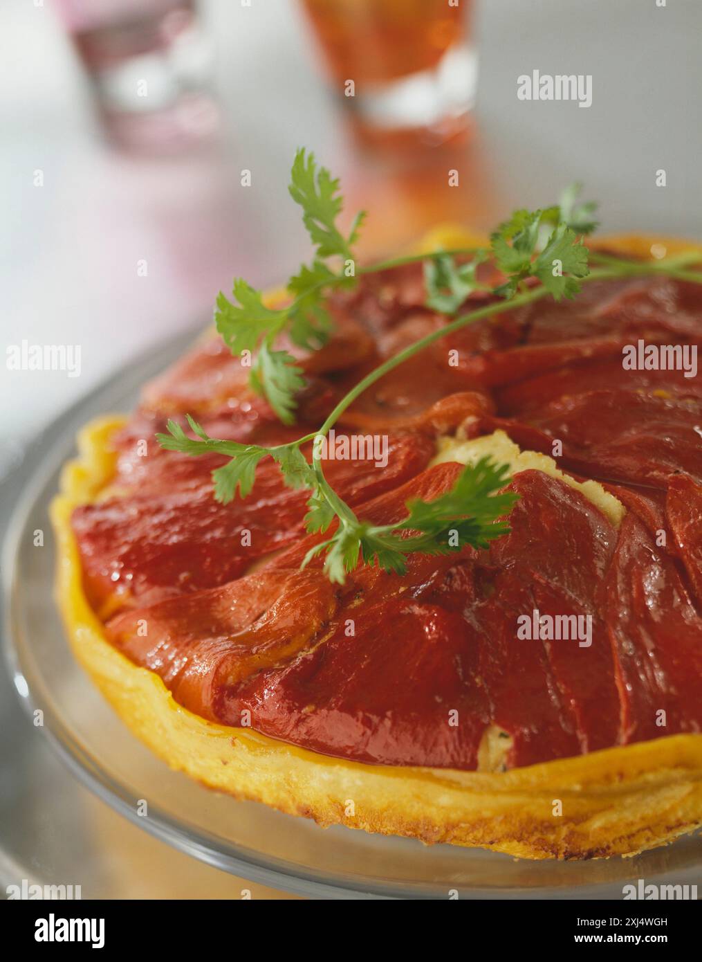 Red pepper savoury tart Stock Photo - Alamy