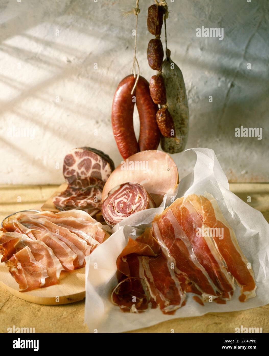 Italian cooked pork meats Stock Photo - Alamy