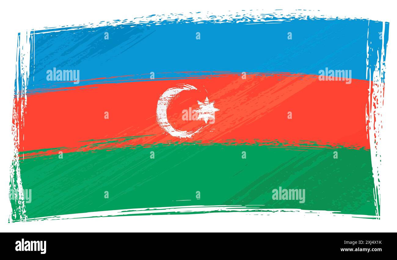 Azerbaijan national flag created in grunge style Stock Photo - Alamy