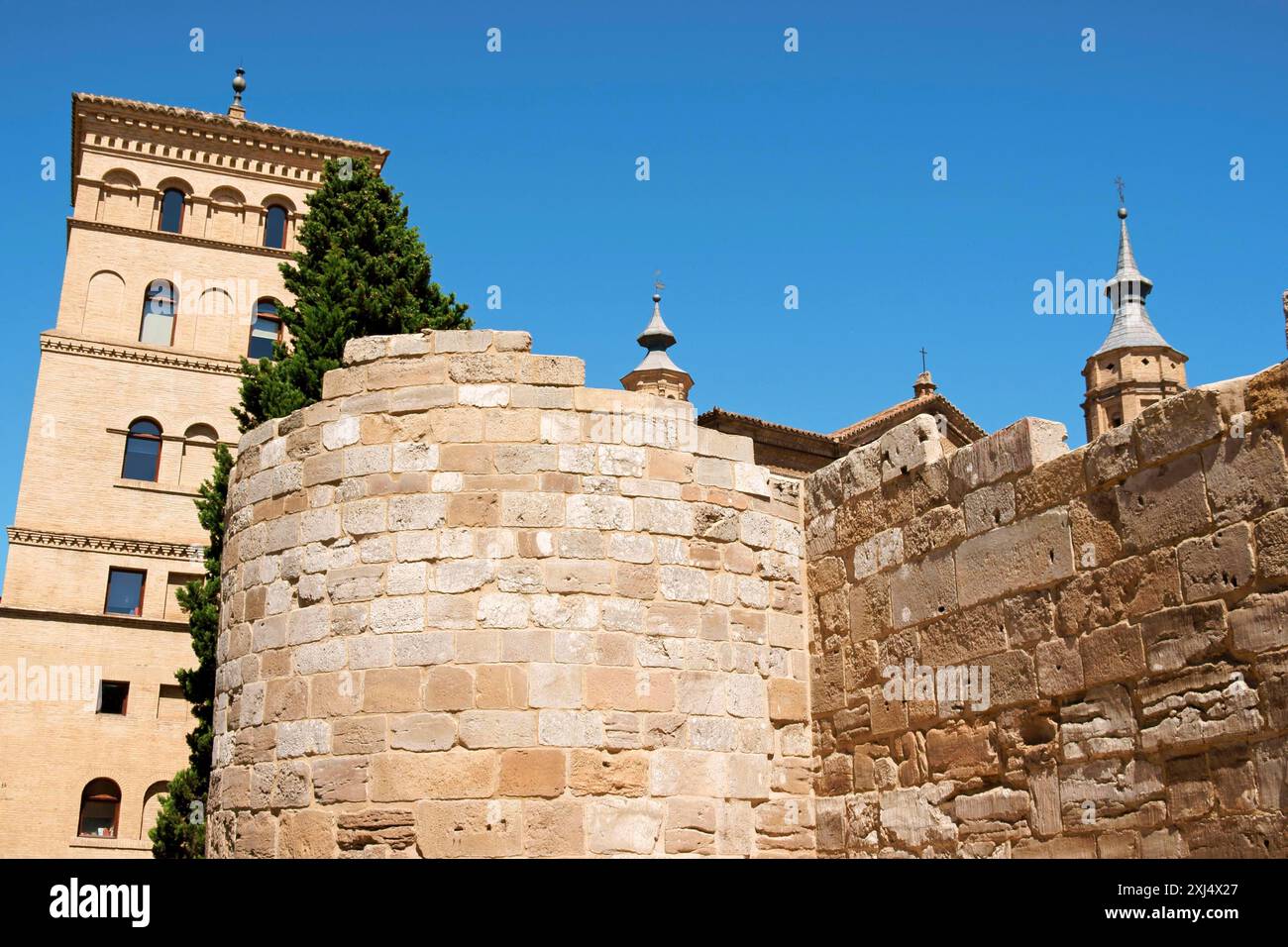 La Zuda (or Azuda) Tower of the Moorish period and ruins of the roman ...