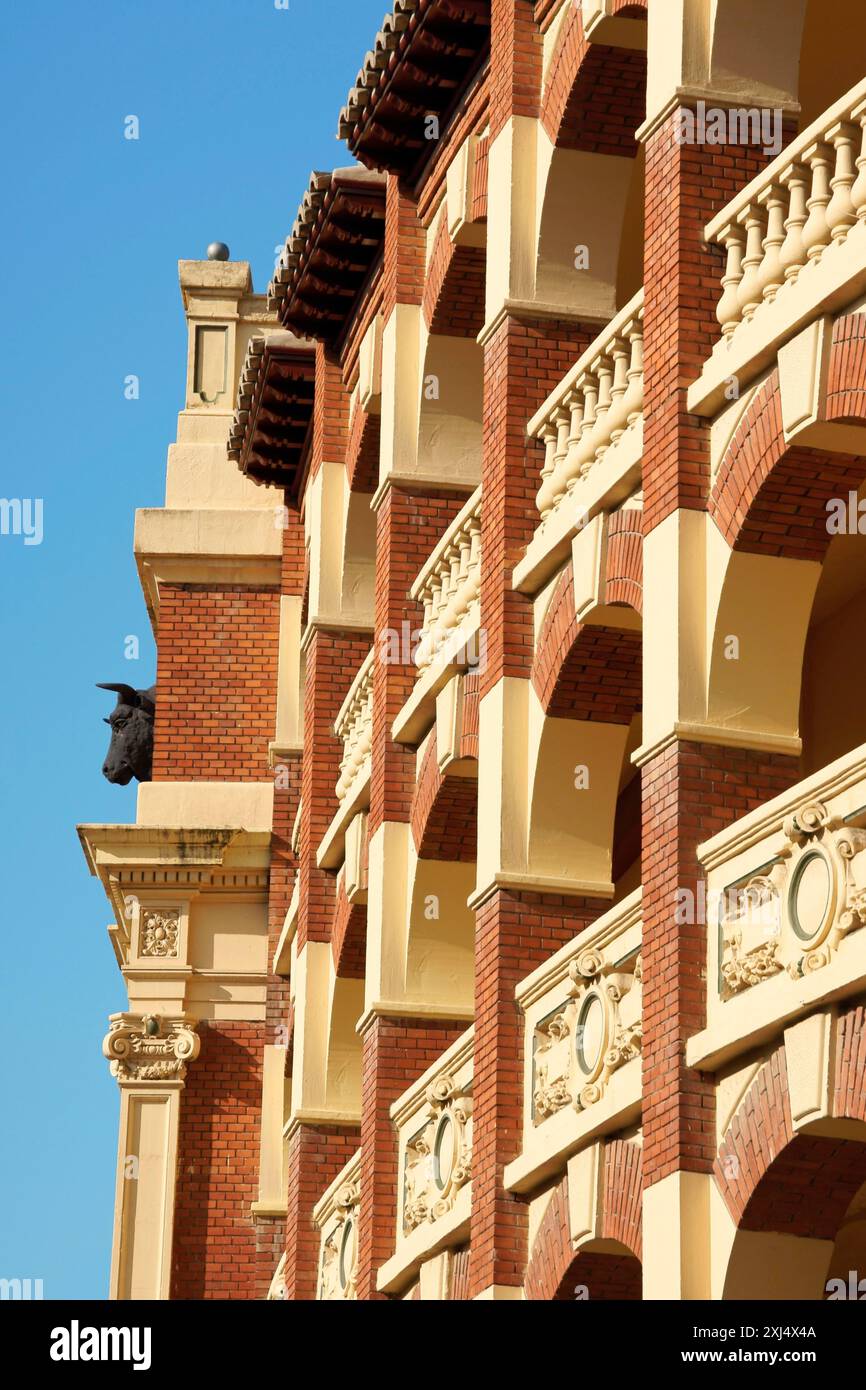 Detail of Plaza de toros (bullring) in Zaragoza, Spain. This stadium ...