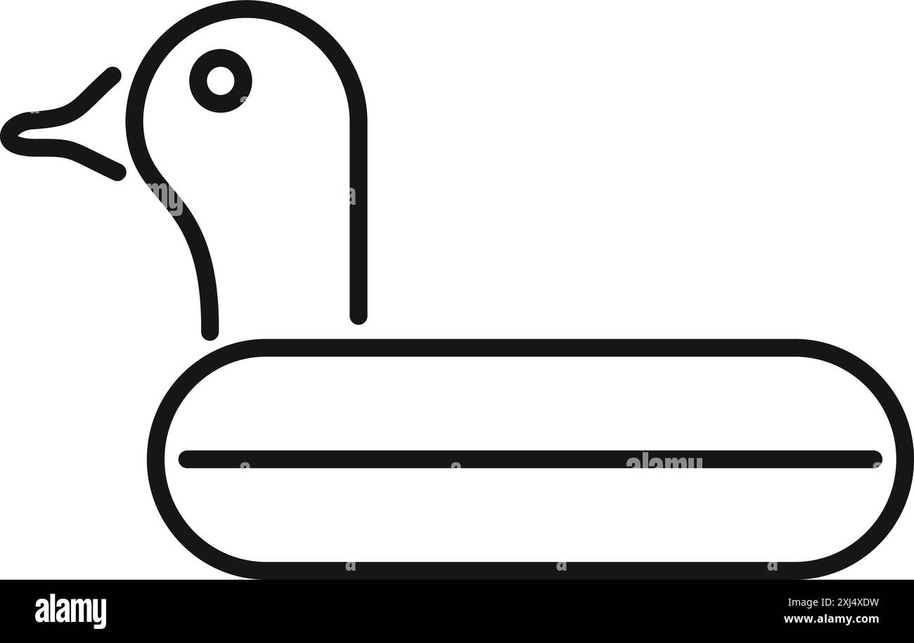 Simple line art icon of an inflatable duck toy, perfect for ...