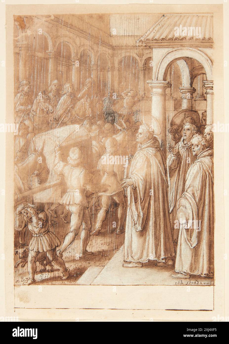 Drawing by Jan van der Straet depicting Saint Giovanni Alberti accusing ...