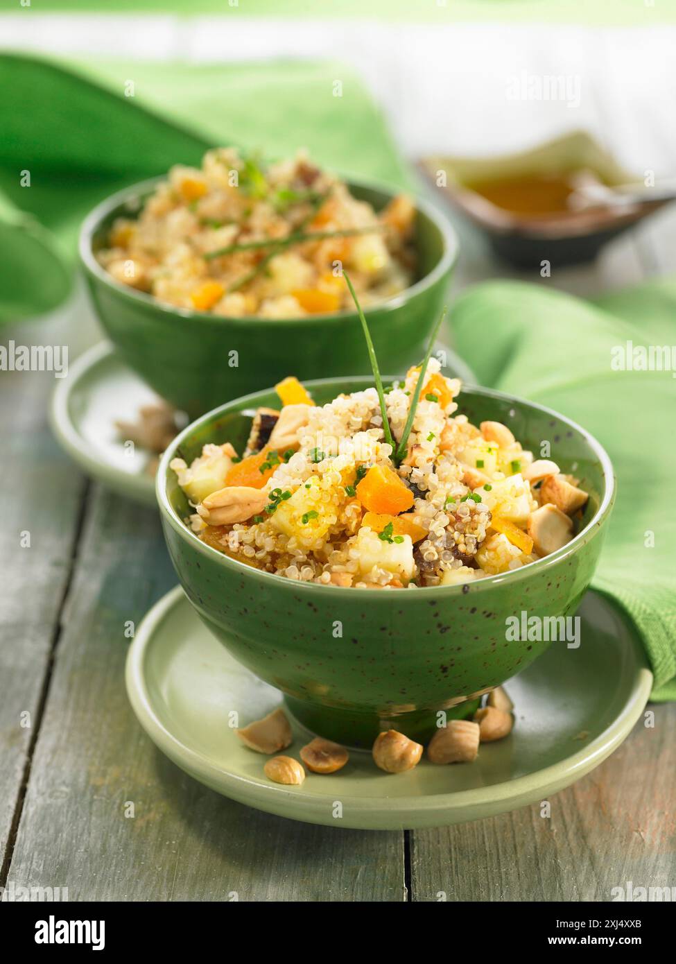 Quinoa,fresh fruit and dried fruit salad Stock Photo - Alamy