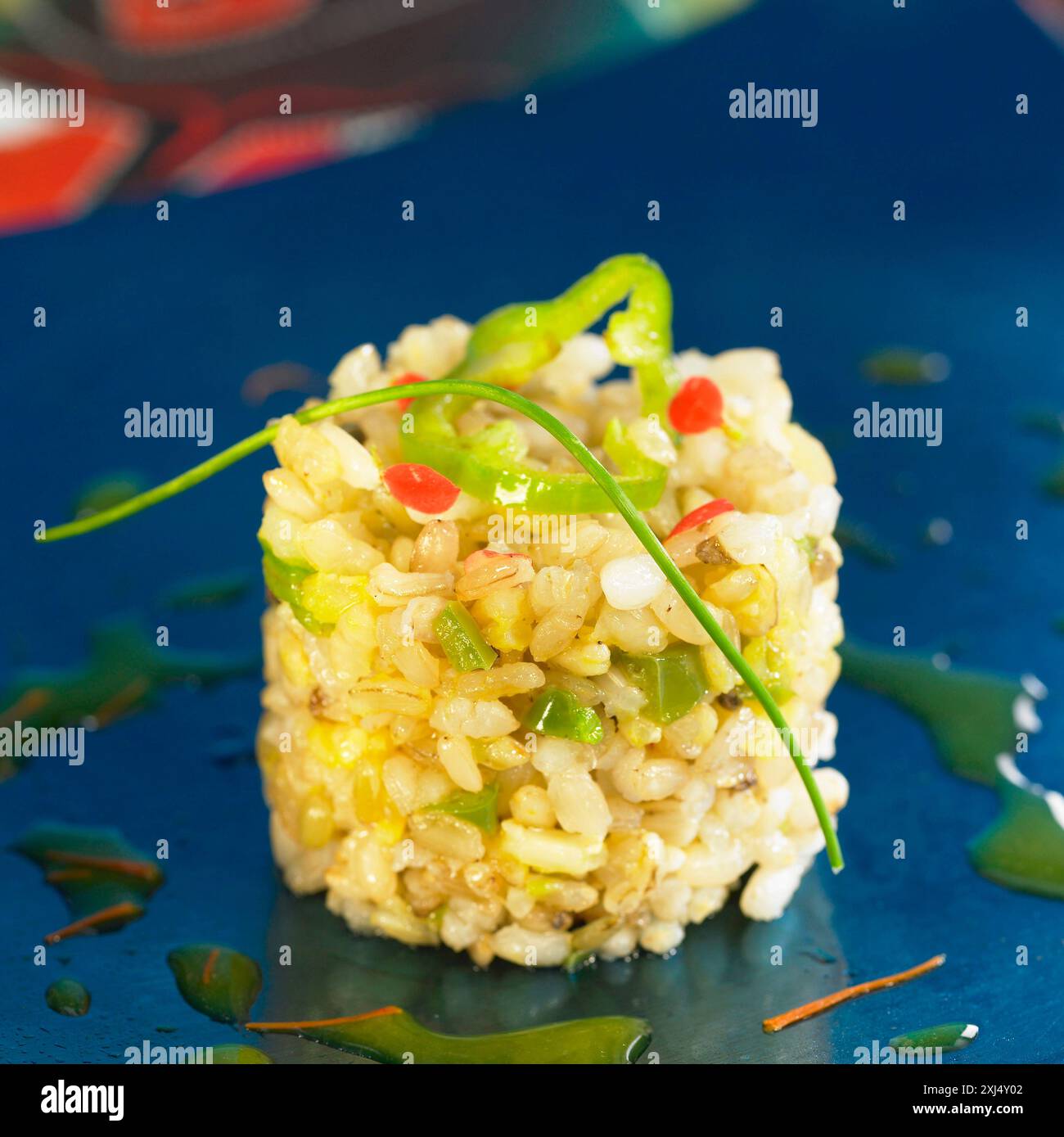 Timbale of saffron rice Stock Photo - Alamy