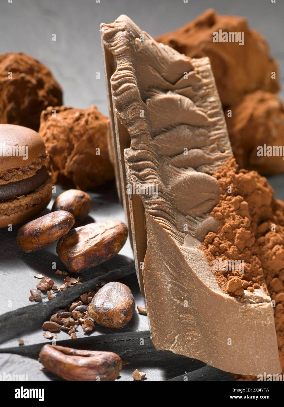 Composition with cocoa Stock Photo - Alamy