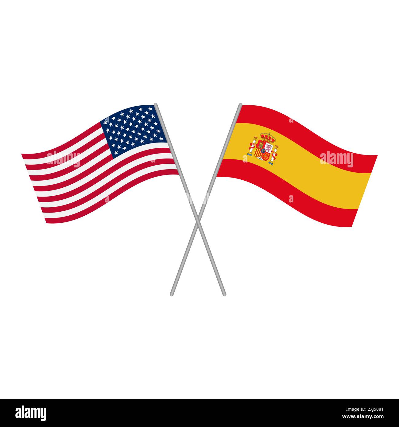 Usa spain flags crossed Cut Out Stock Images & Pictures - Alamy