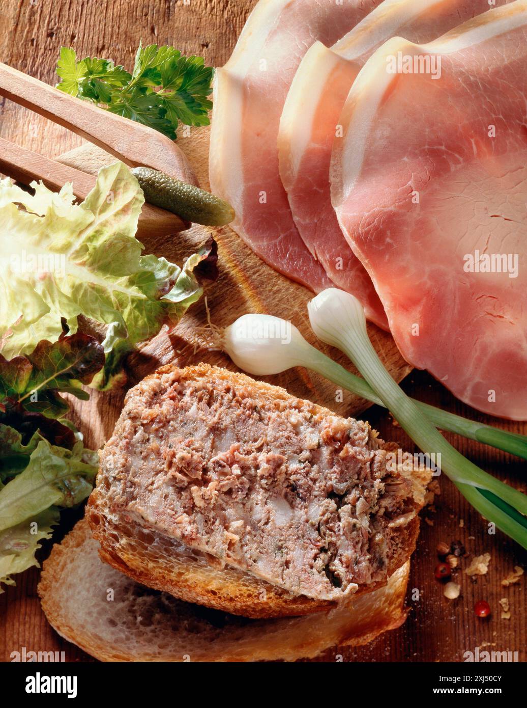 Assorted cooked pork meats Stock Photo - Alamy