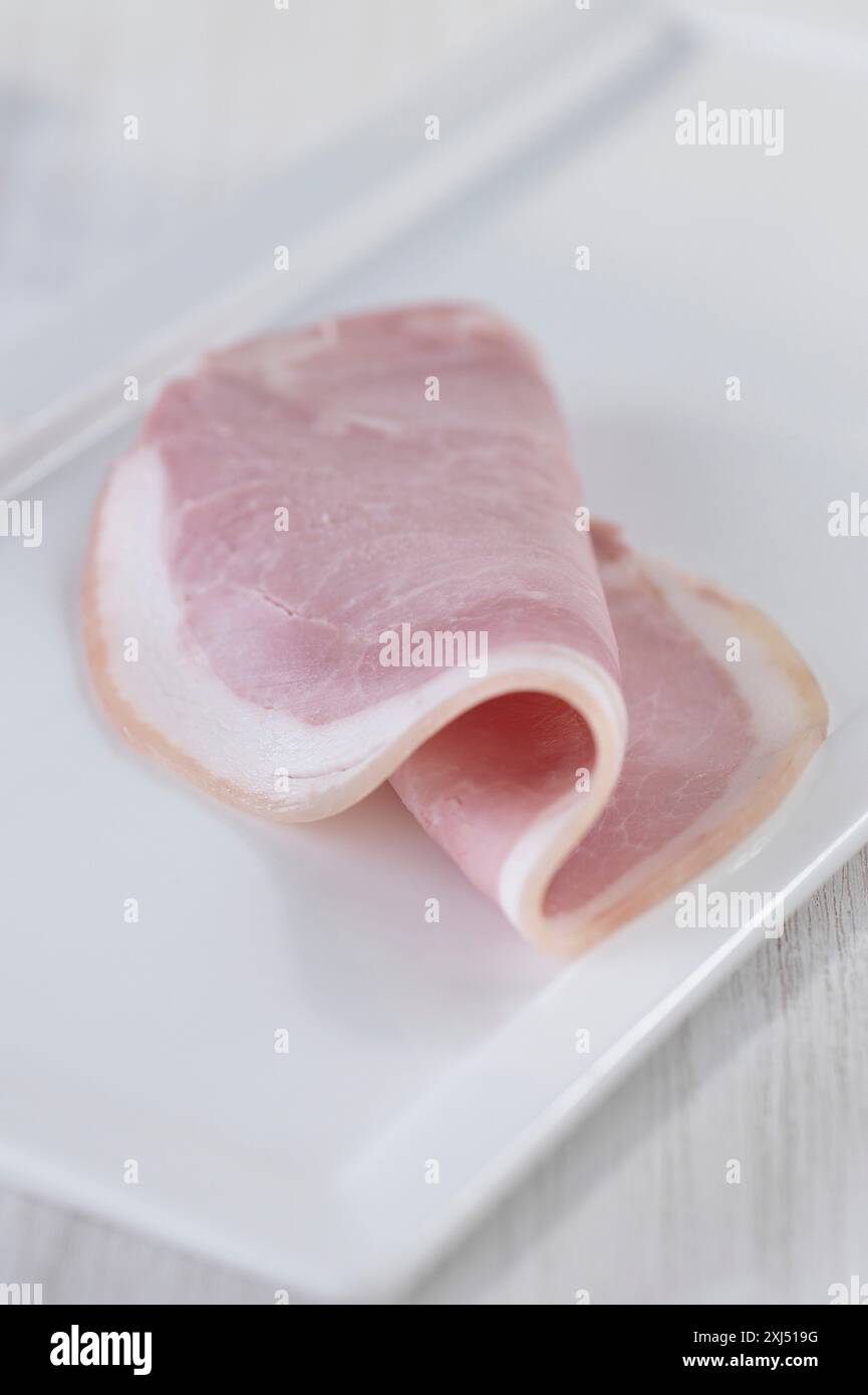 A slice of boiled ham Stock Photo - Alamy
