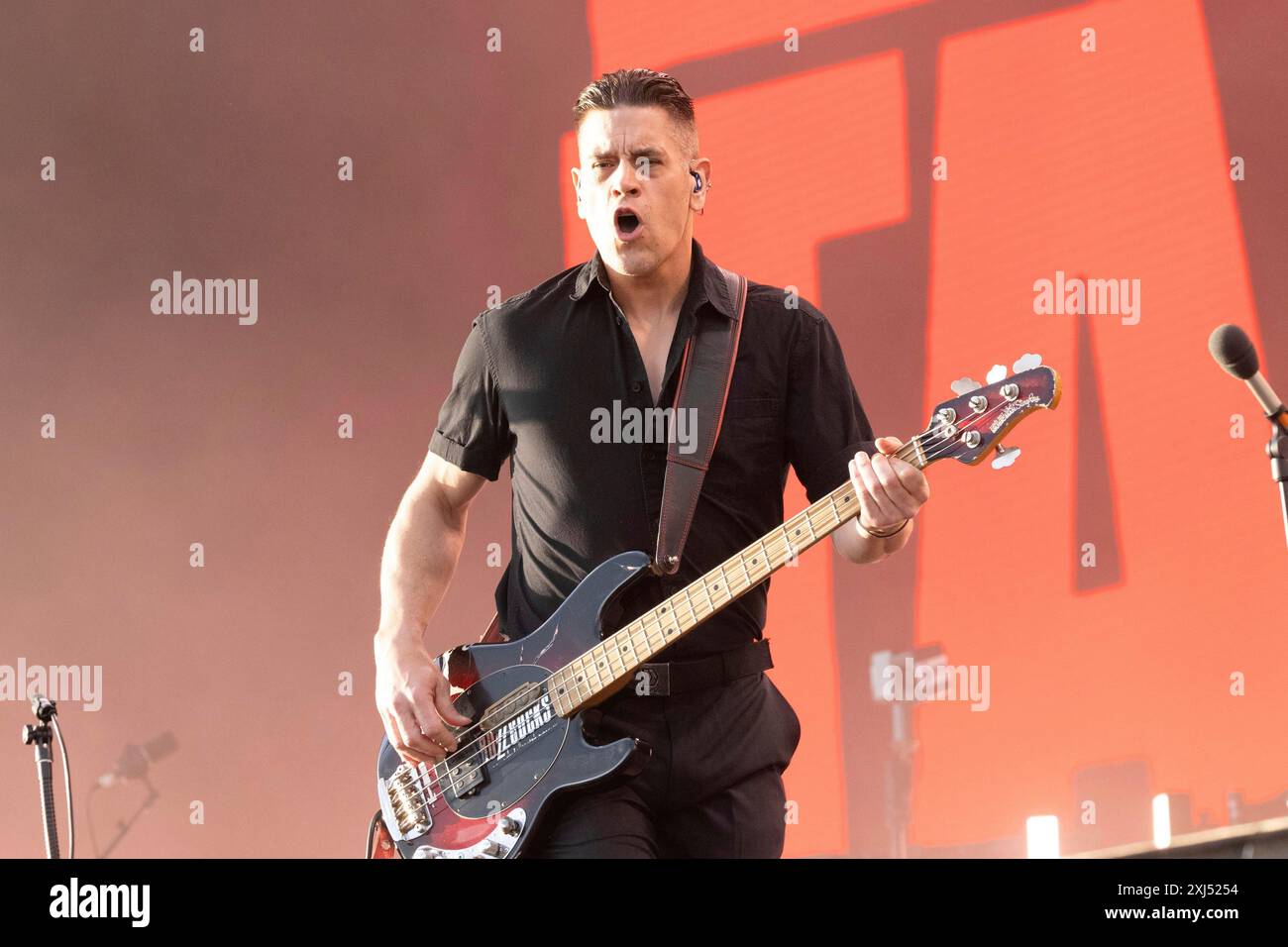 Adenau, Germany, 8 June 2024: Billy Talent (Jonathan Gallant, bassist ...