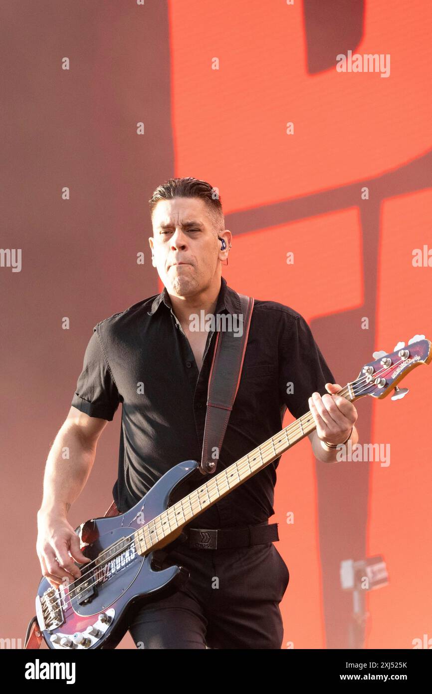 Adenau, Germany, 8 June 2024: Billy Talent (Jonathan Gallant, bassist ...