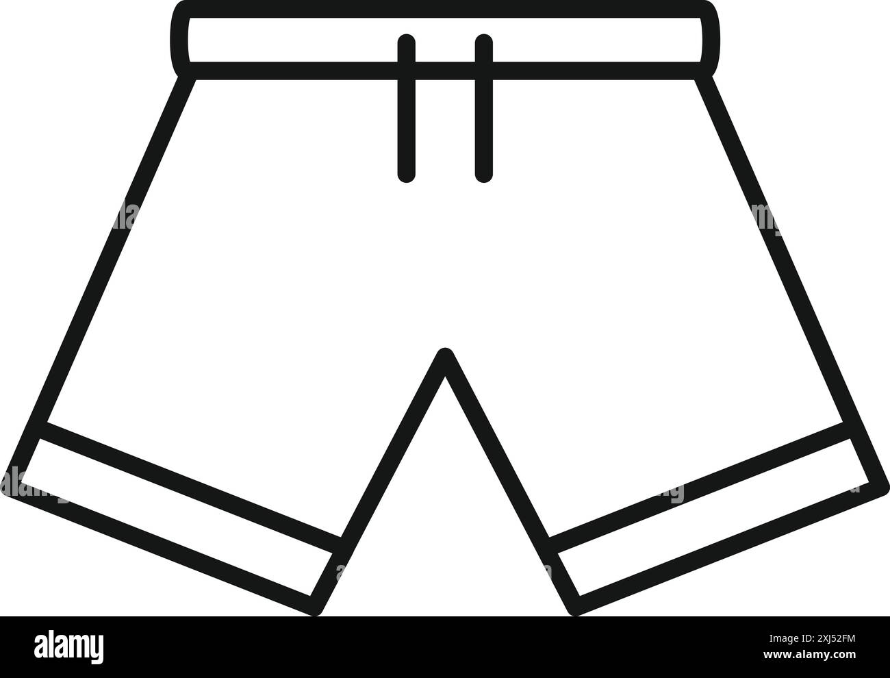 Simple black and white line drawing of a pair of athletic shorts ...