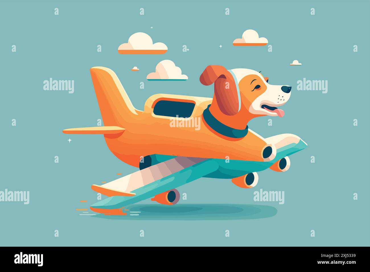 Dog riding a plane vector illustration Stock Vector Image & Art - Alamy