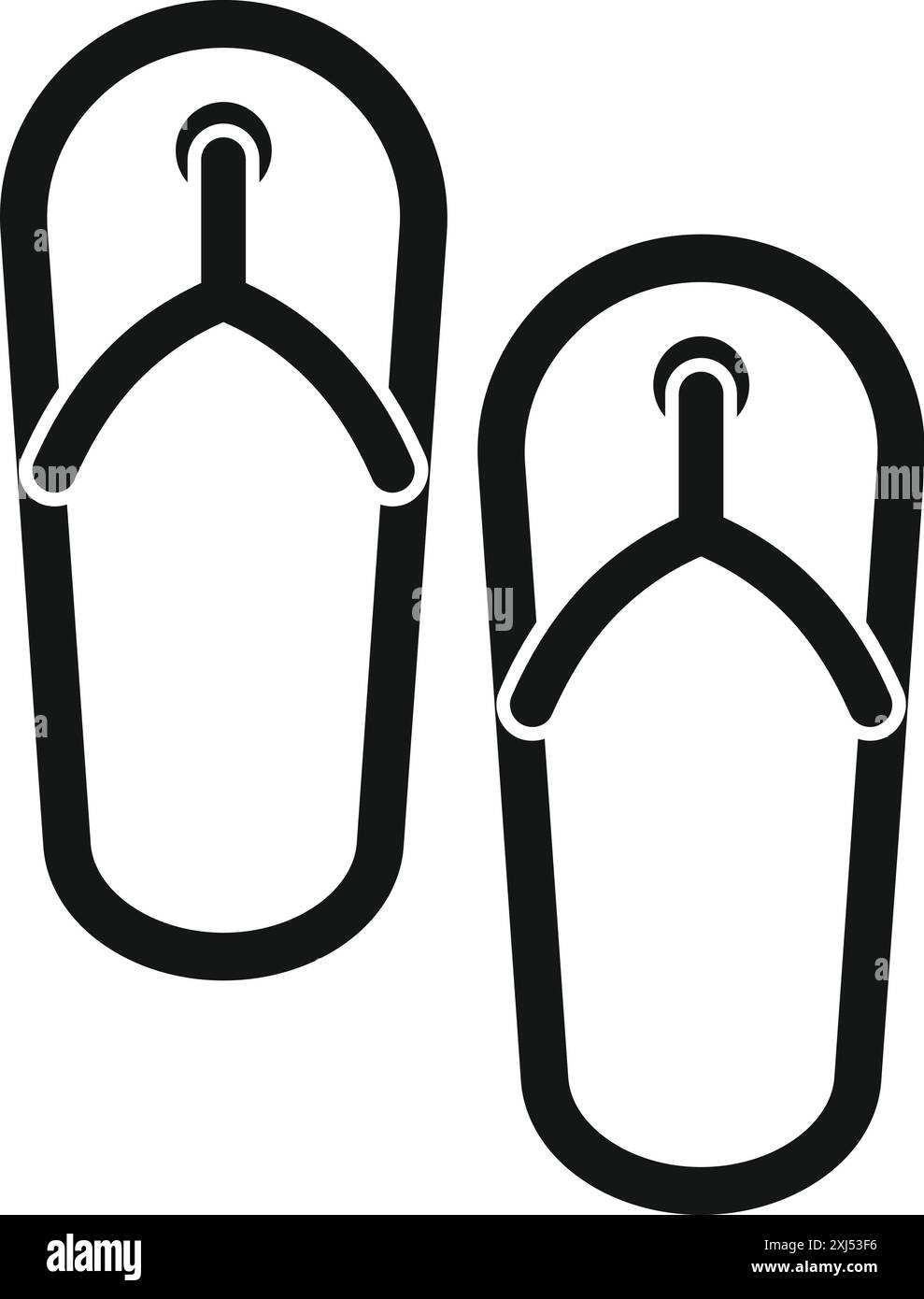 Simple black and white icon of a pair of flip flops for summer holidays Stock Vector Image & Art ...