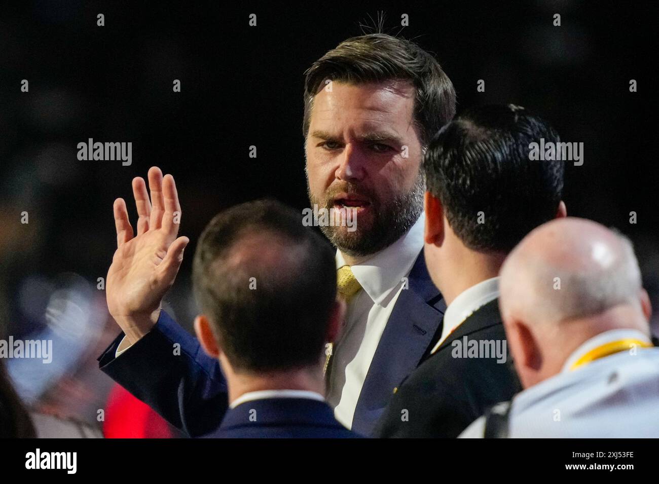 Republican vice presidential candidate Sen. JD Vance, R-Ohio, does a ...