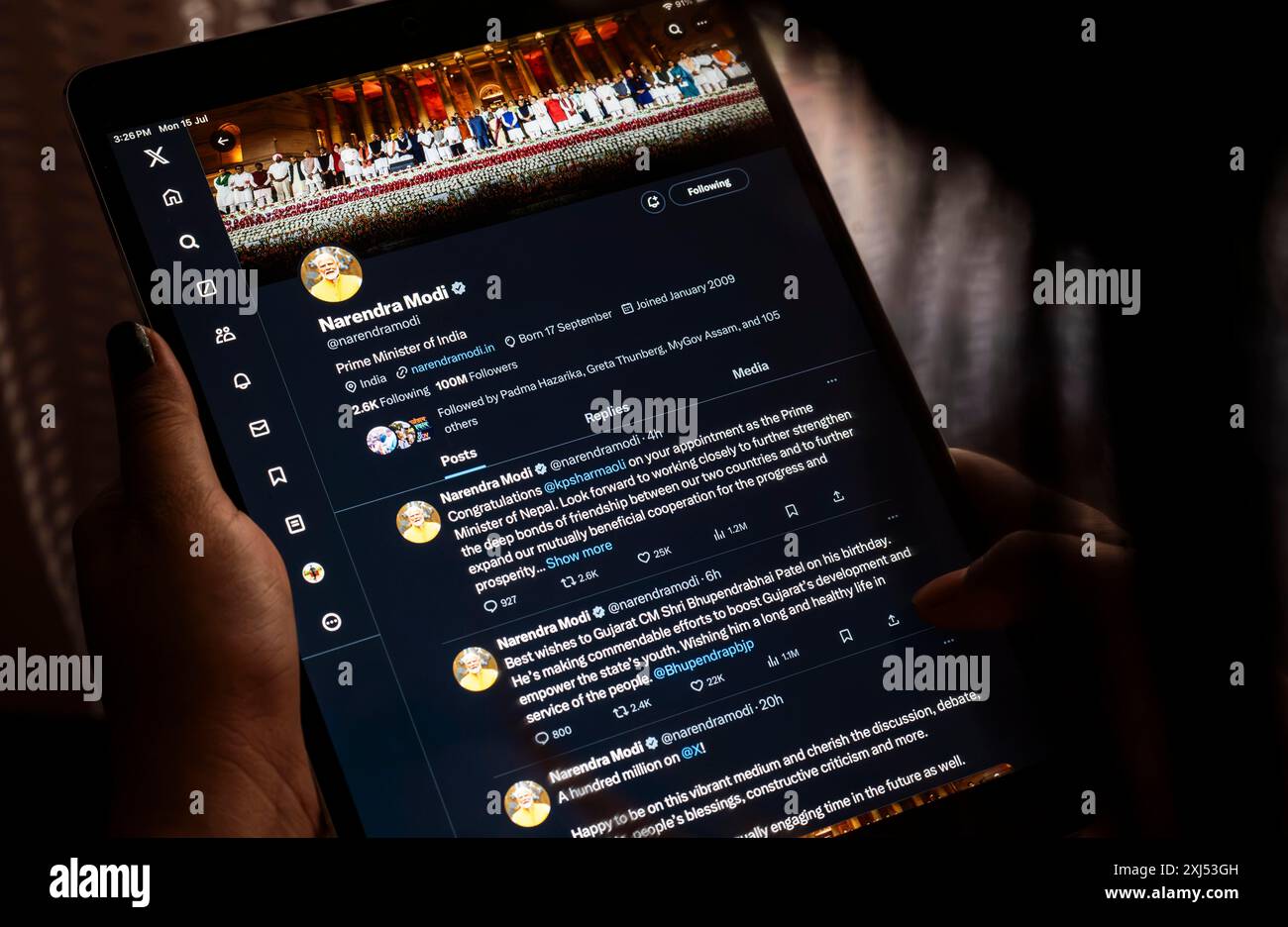 Guwahati, India. 15 July 2024. In this photo illustration, a person ...