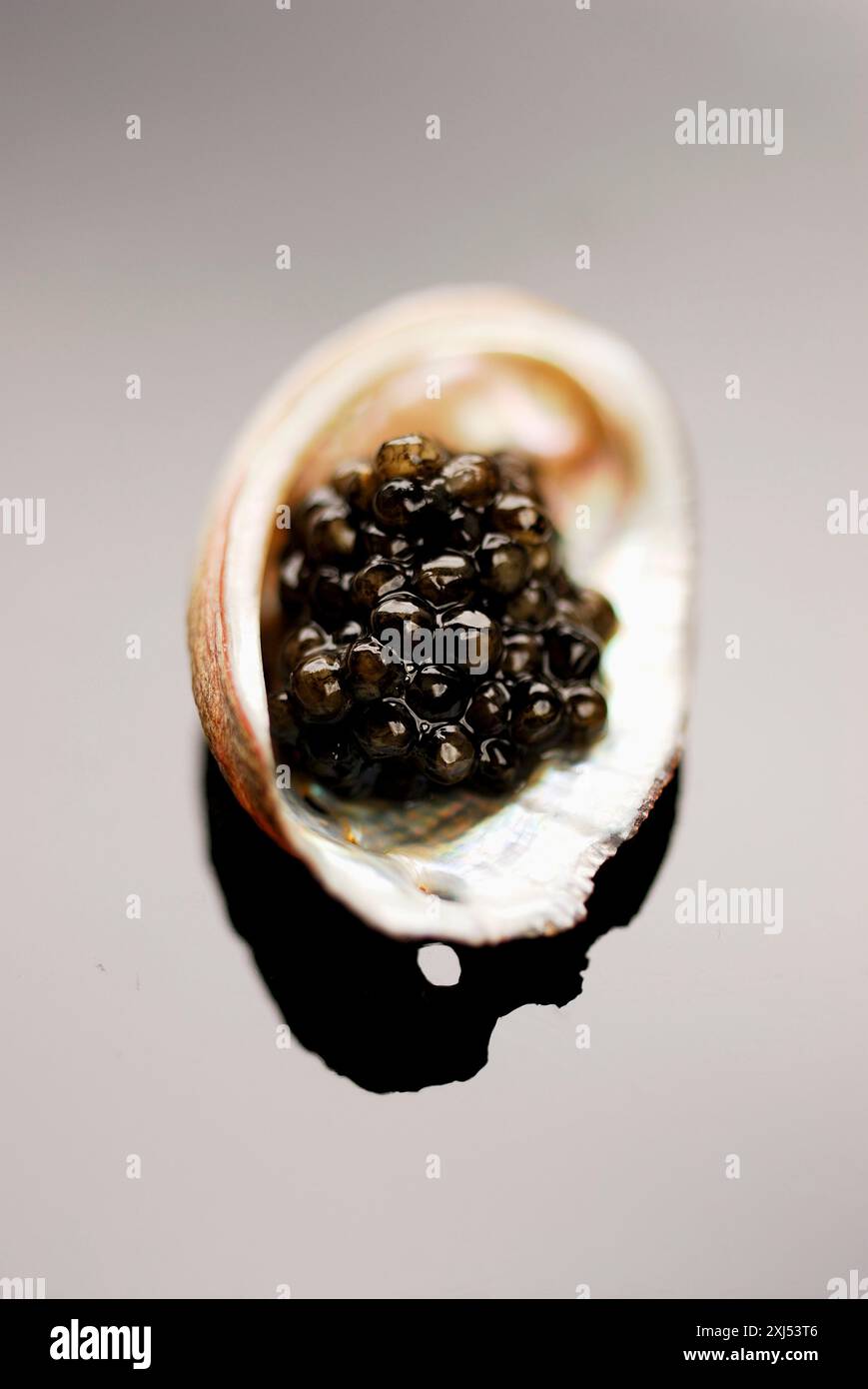 Caviar in a shell Stock Photo - Alamy
