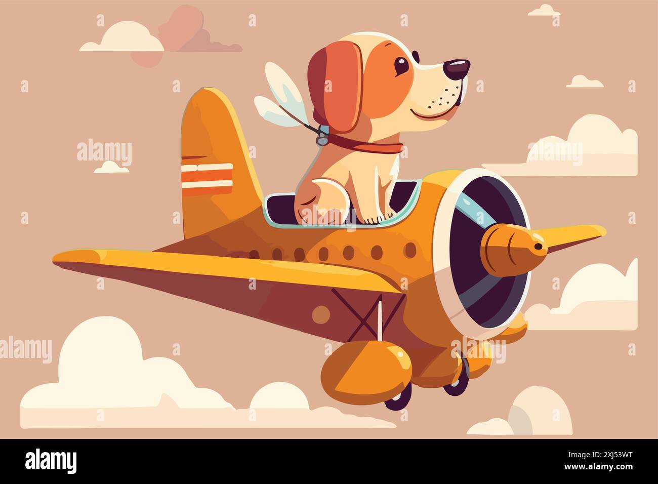 Dog riding a plane vector illustration Stock Vector Image & Art - Alamy