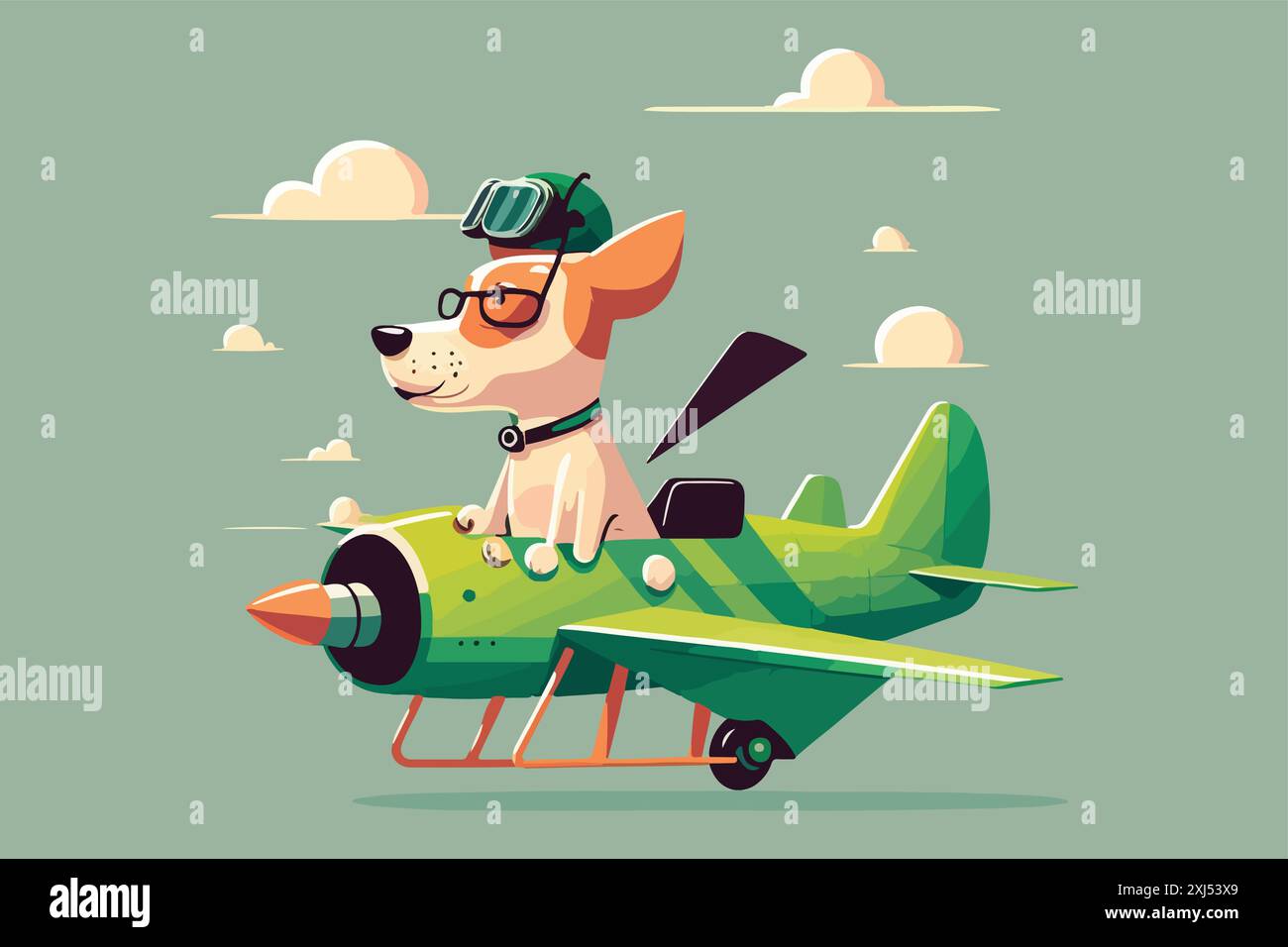 Dog riding a plane vector illustration Stock Vector Image & Art - Alamy