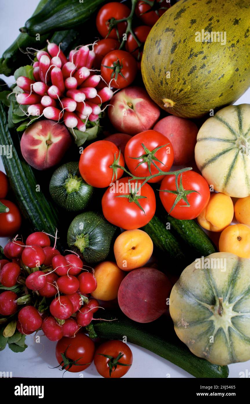 Fruit and vegetable composition Stock Photo - Alamy