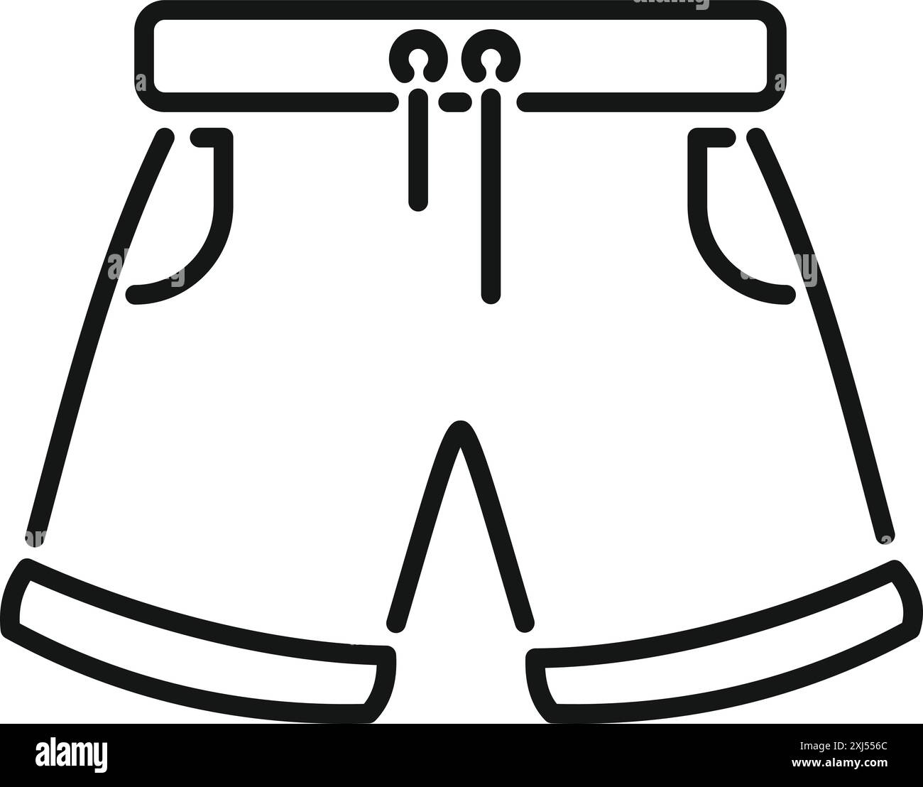 Simple black outline icon representing a pair of shorts, ideal for ...