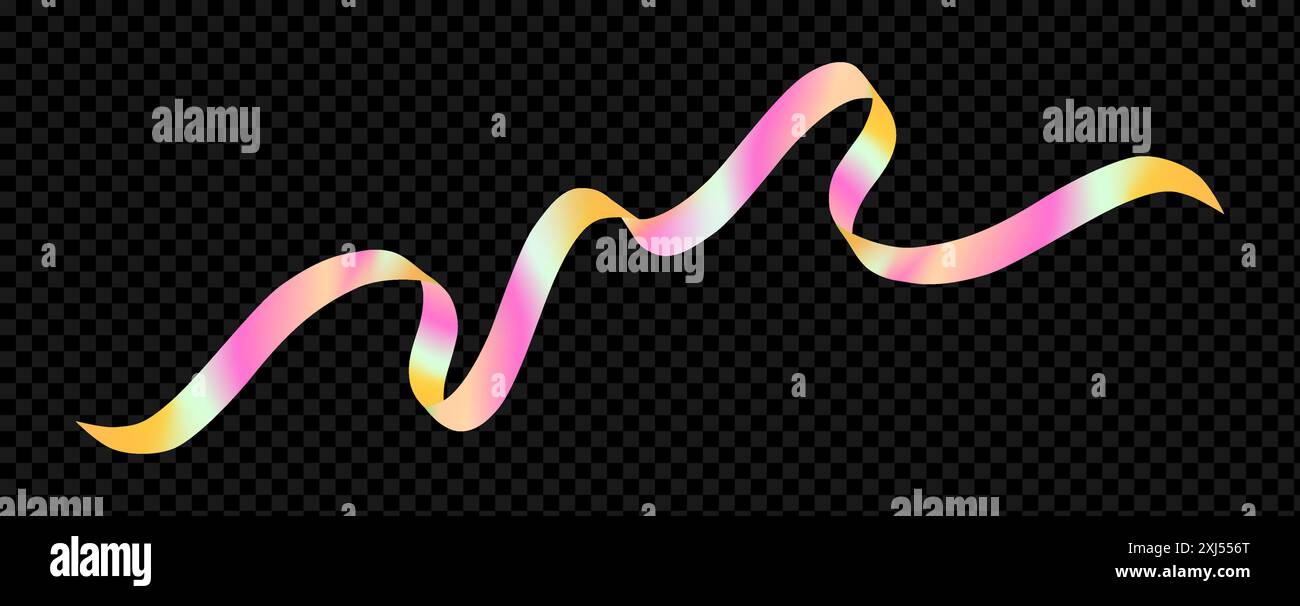 Dynamic spectrum ribbon.Abstract holographic wave.Flow iridescent fluid ...