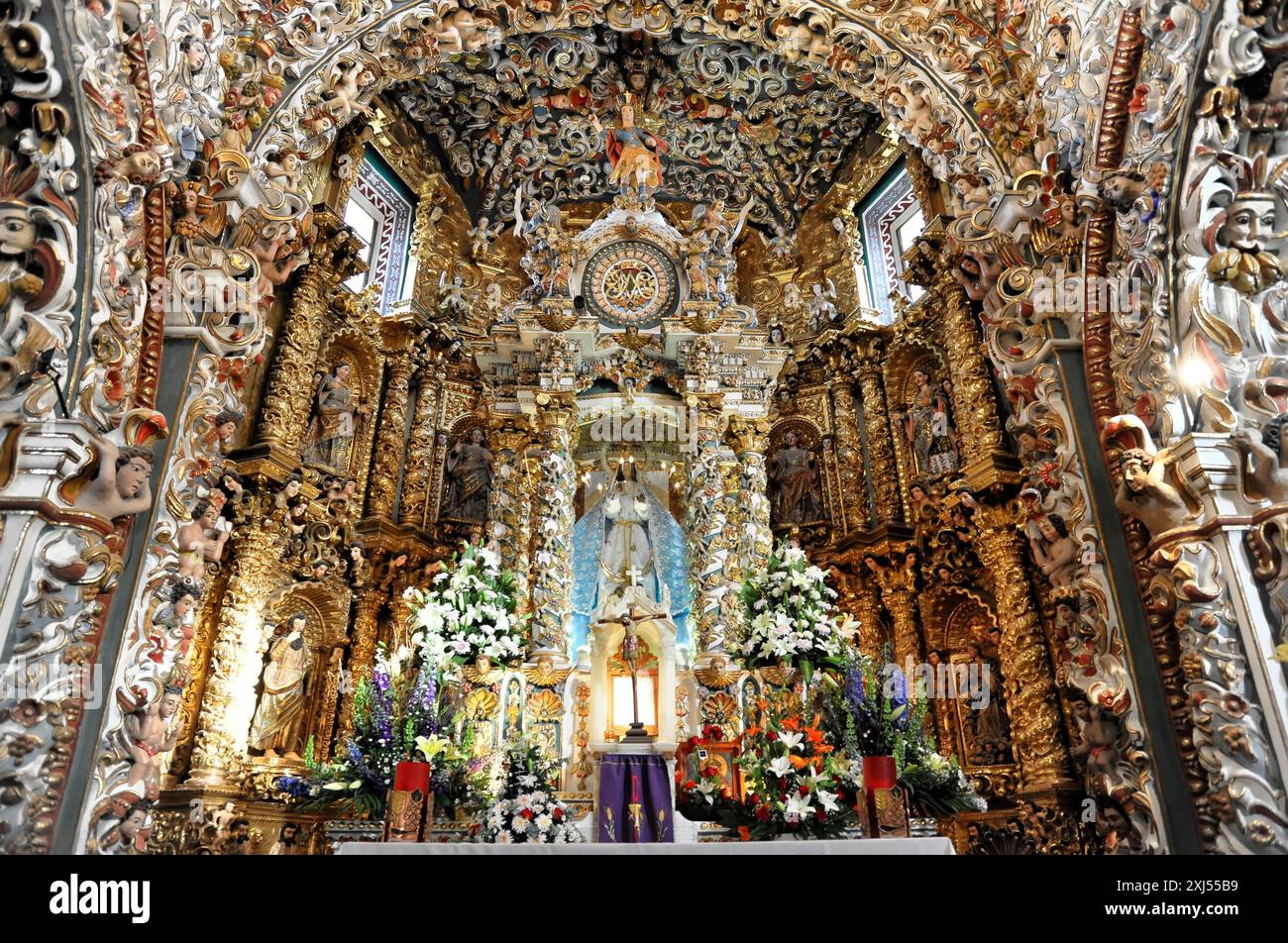 Church Iglesia Santa Maria de Tonantzintla, San Pedro Cholula, Puebla ...