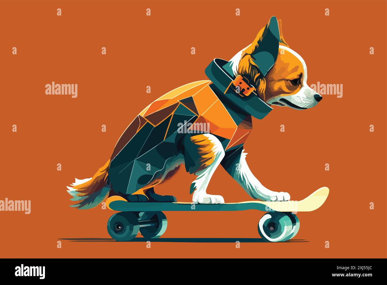 Dog on skateboard Stock Vector Images - Alamy