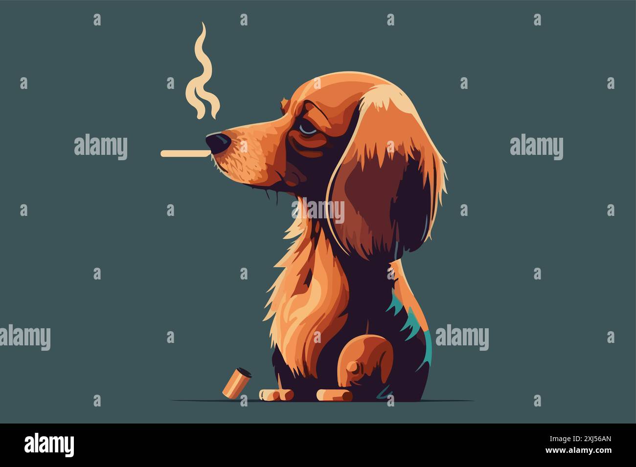 Dog smoking vector illustration Stock Vector Image & Art - Alamy