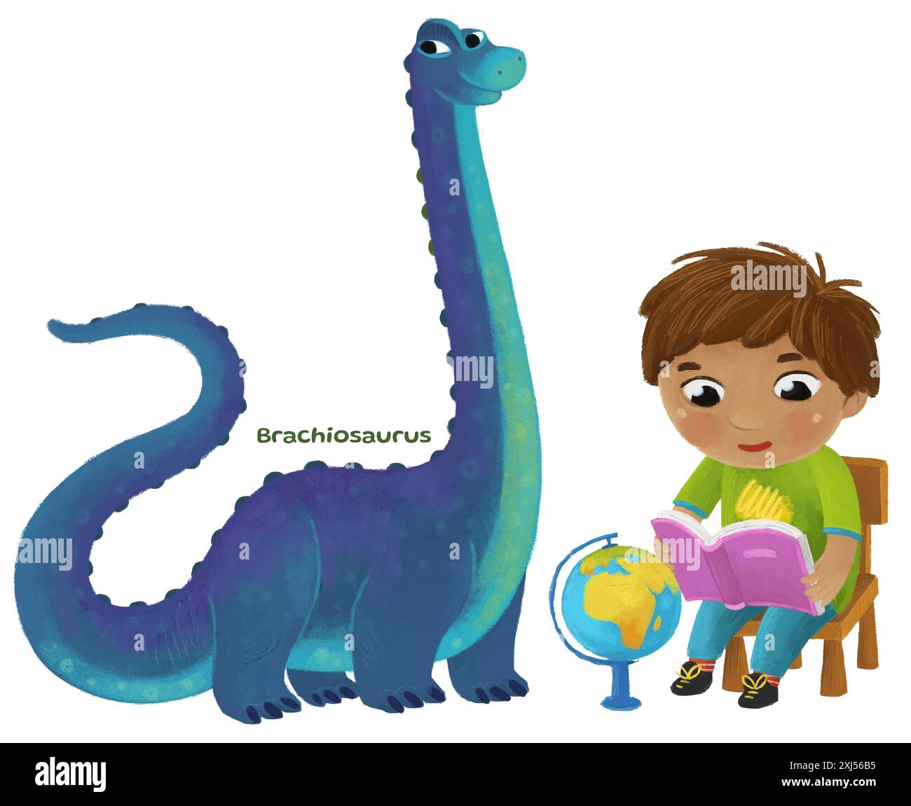 cartoon happy and funny colorful prehistoric dinosaur dino ...