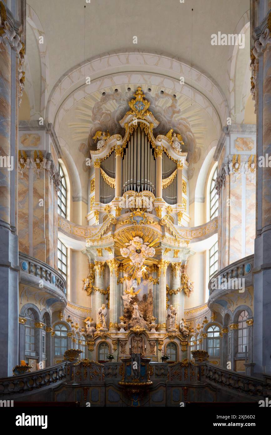 Baroque Protestant Lutheran Church of Our Lady, Interior view with ...