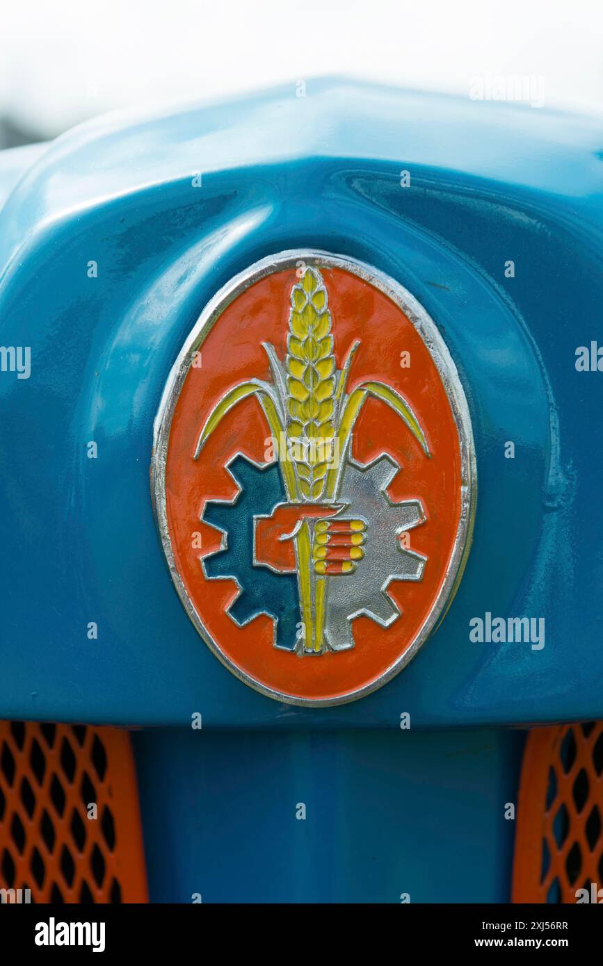 Fordson Major tractor, company logo on light blue painted bonnet ...