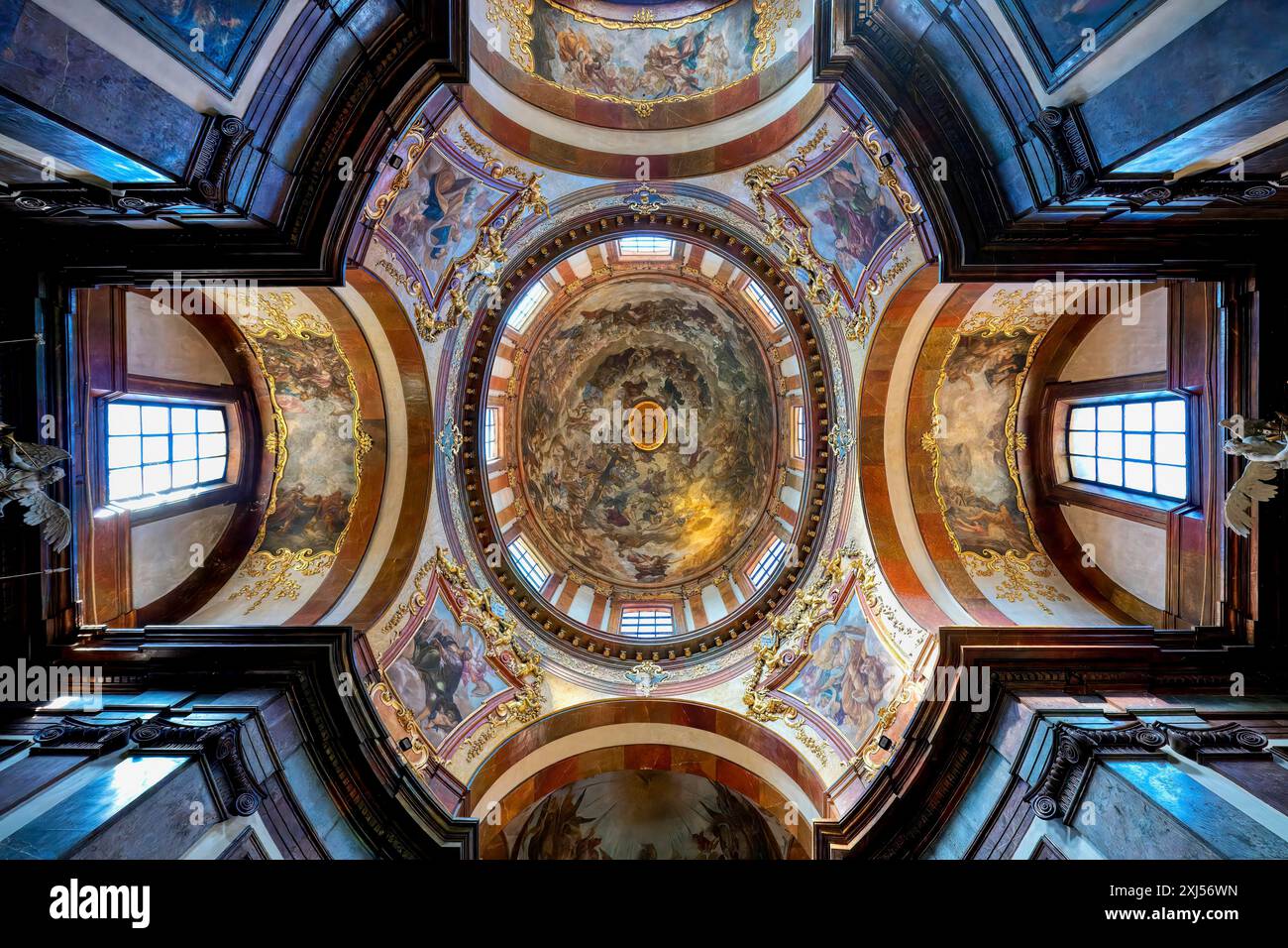 St. Francis of Assisi Church, Ceiling, Prague, Bohemia, Czech Republic ...