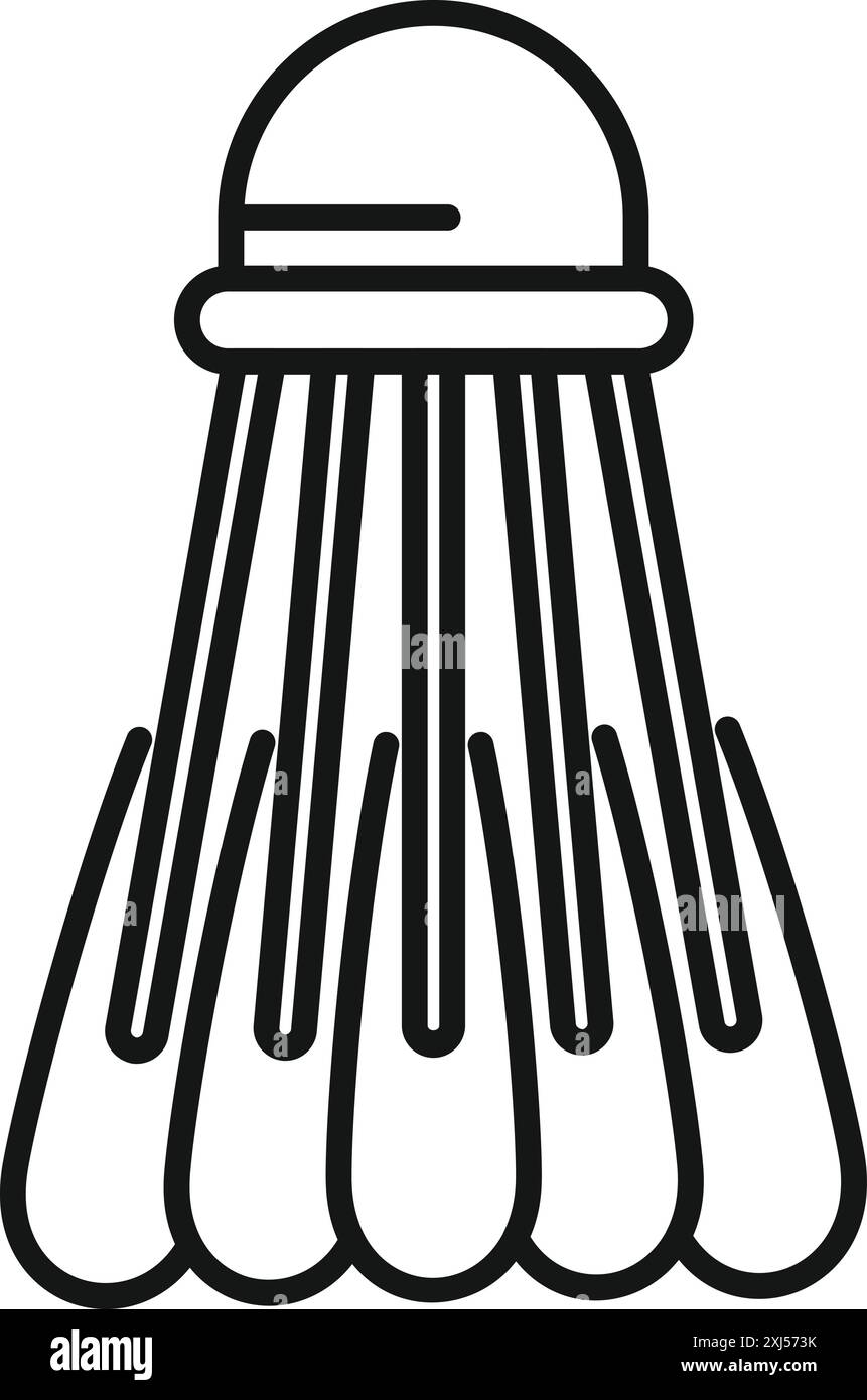 Shuttlecock icon in outline style depicting the equipment used in the ...