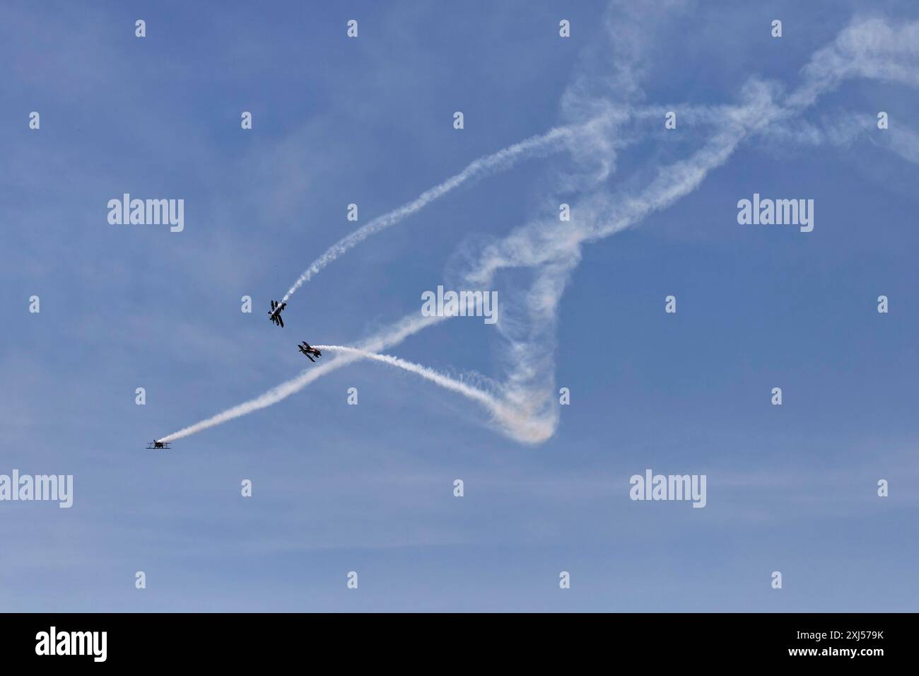 Airshow, aerobatic, biplane flying maneuver, Montreal, Province of ...
