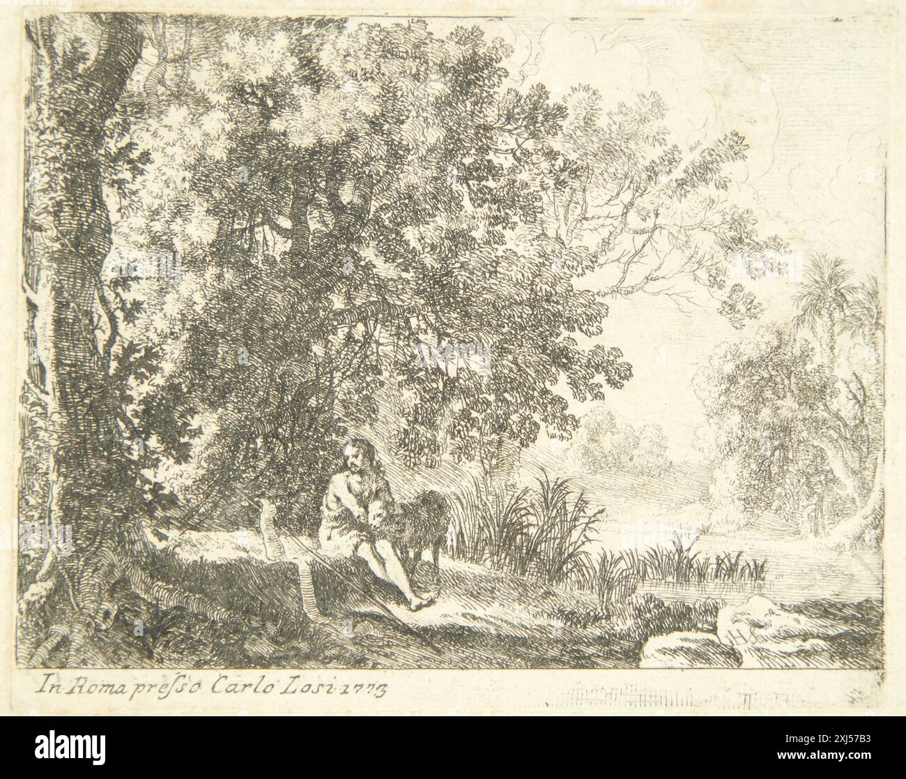 John the Baptist in the wild Swanevelt, Herman van 1601 - 1655, Losi ...