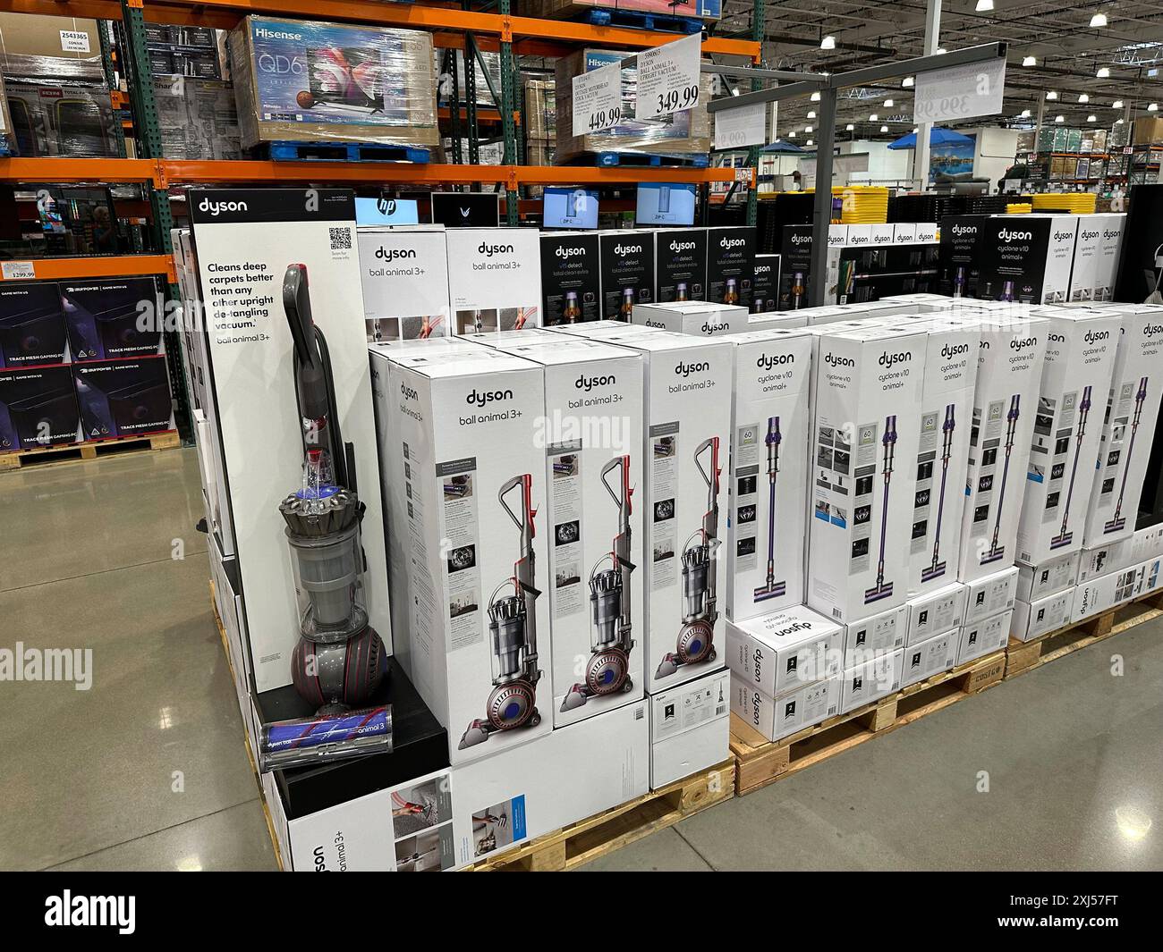 Dyson vaccuums sit on display in a Costco warehouse Tuesday, July 16 ...