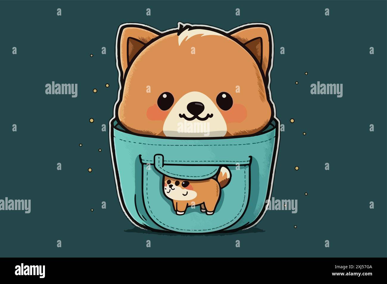 Dog in pocket vector illustration Stock Vector Image & Art - Alamy