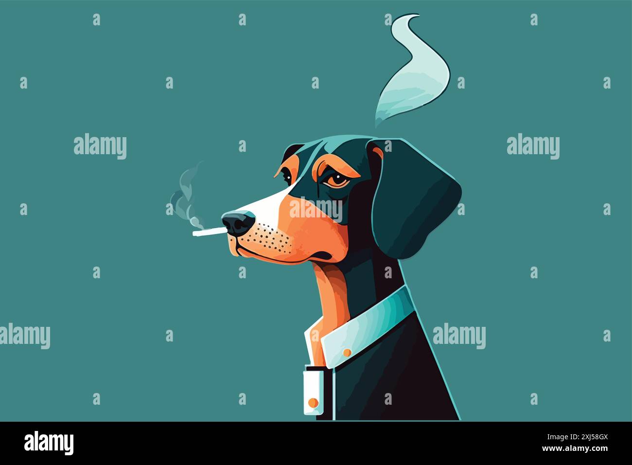 Dog smoking vector illustration Stock Vector Image & Art - Alamy