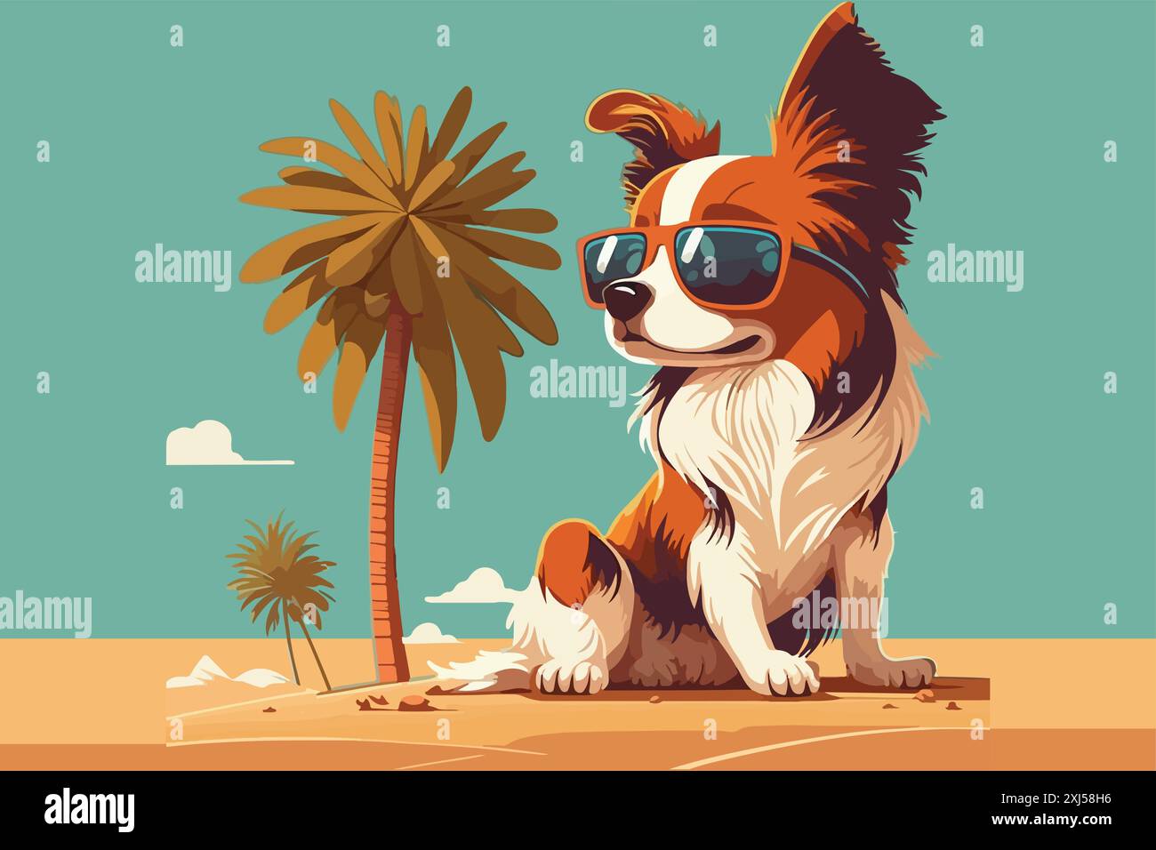 Dog summer vector illustration Stock Vector Image & Art - Alamy